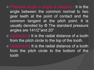 Gear Tooth Terminology | PPTX