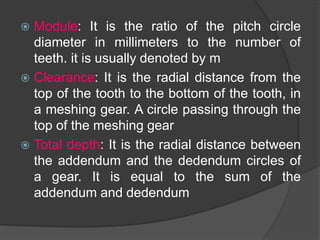 Gear Tooth Terminology | PPTX