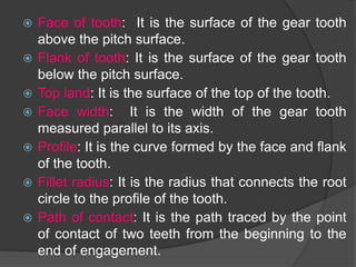Gear Tooth Terminology | PPTX