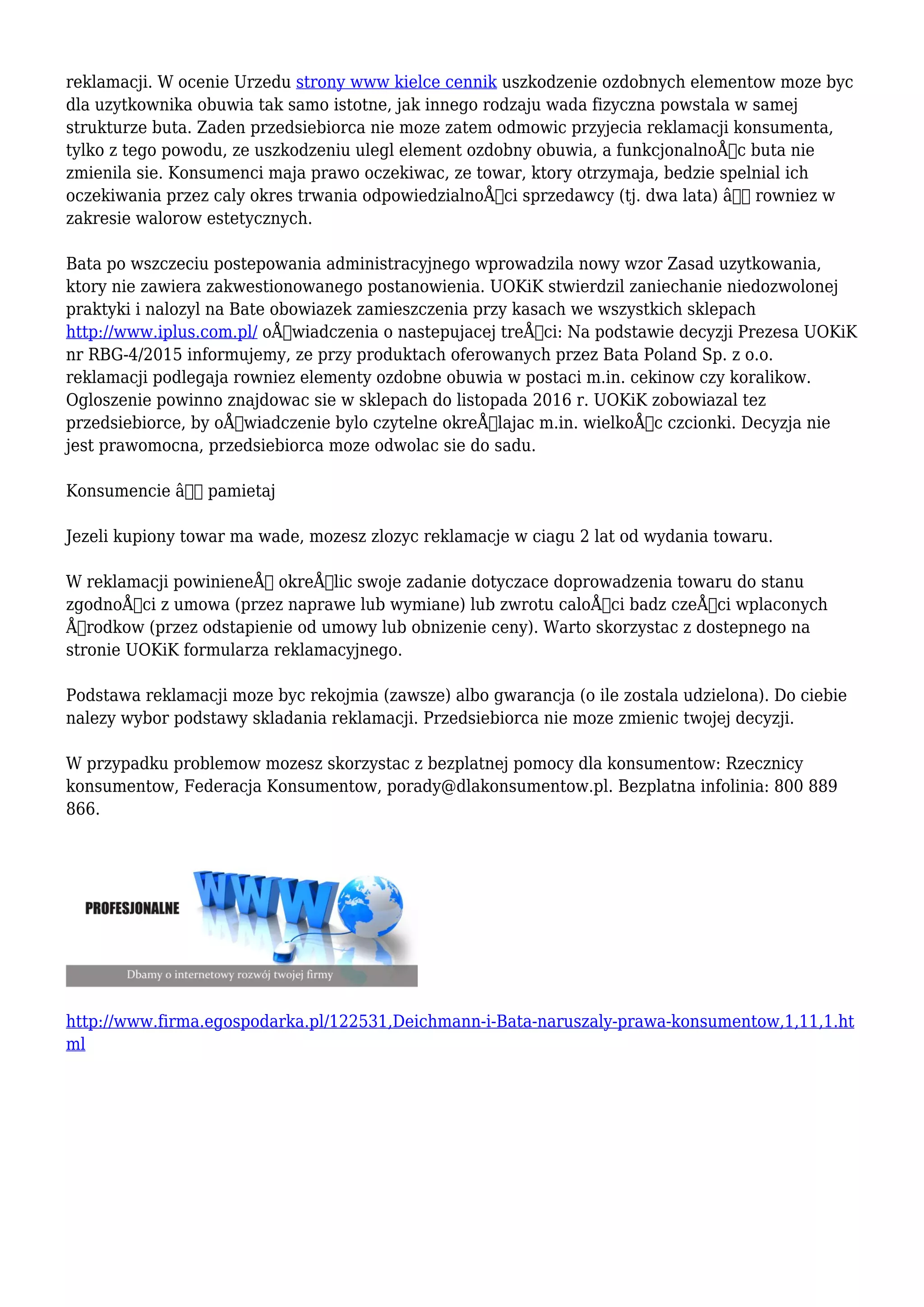 Deichmann i Bata naruszaly prawa konsumentow | PDF