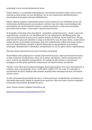 Przywrocenie do pracy | PDF | Law