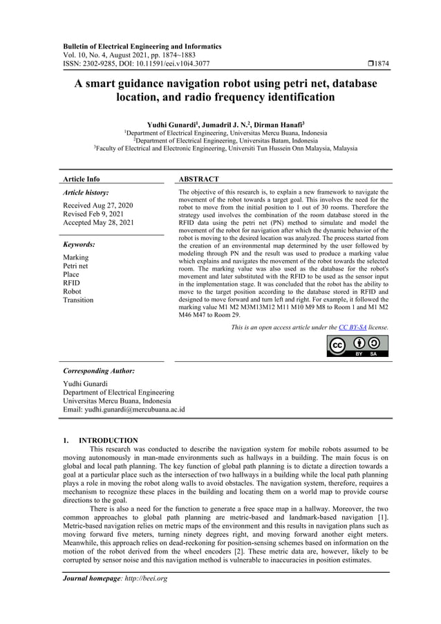 A smart guidance navigation robot using petri net, database location, and radio frequency ...