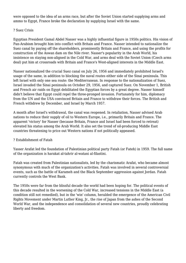 Political Events of the 1950s | PDF