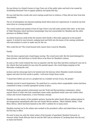 My memories of South Africa and Nelson Mandela | PDF