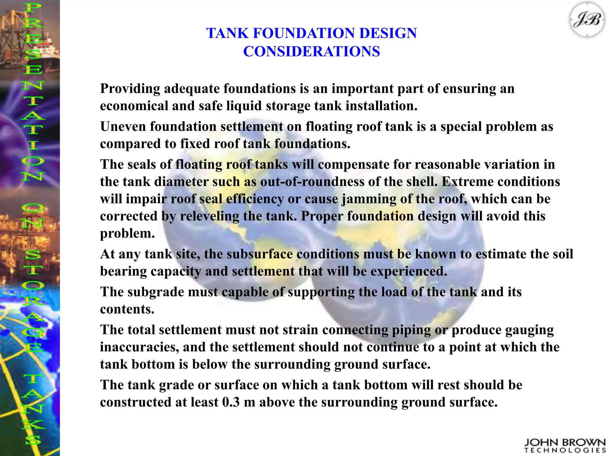 143137557 storage-tanks | PPT | Civil Engineering Industry | Industries