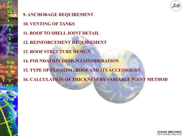 143137557 storage-tanks | PPT | Civil Engineering Industry | Industries