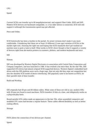 SCSI Vs. SATA Vs. IDE | PDF