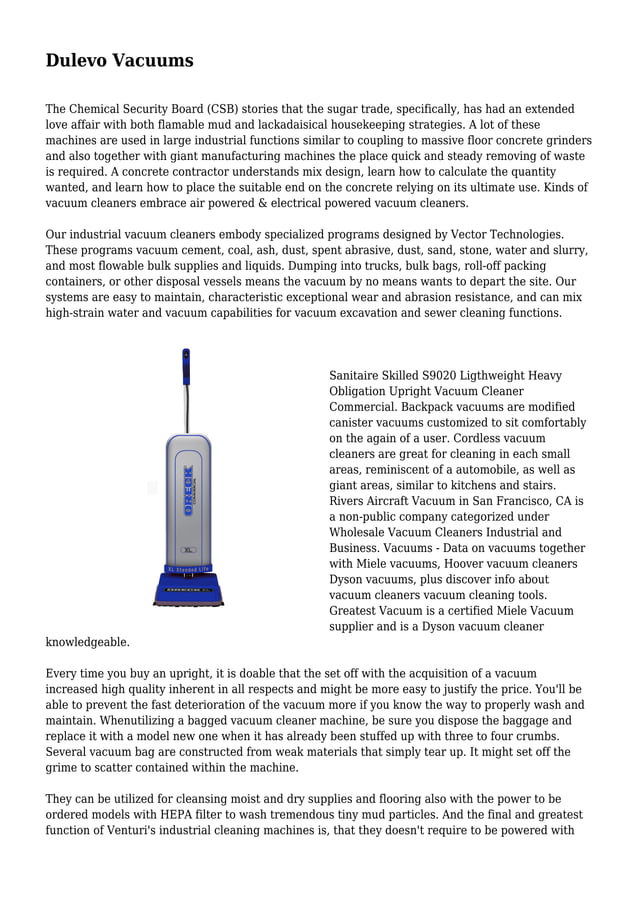 Dulevo Vacuums | PDF