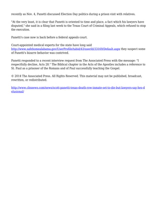 Scott Panetti, Texas death row inmate, set to die, but lawyers say he's ...