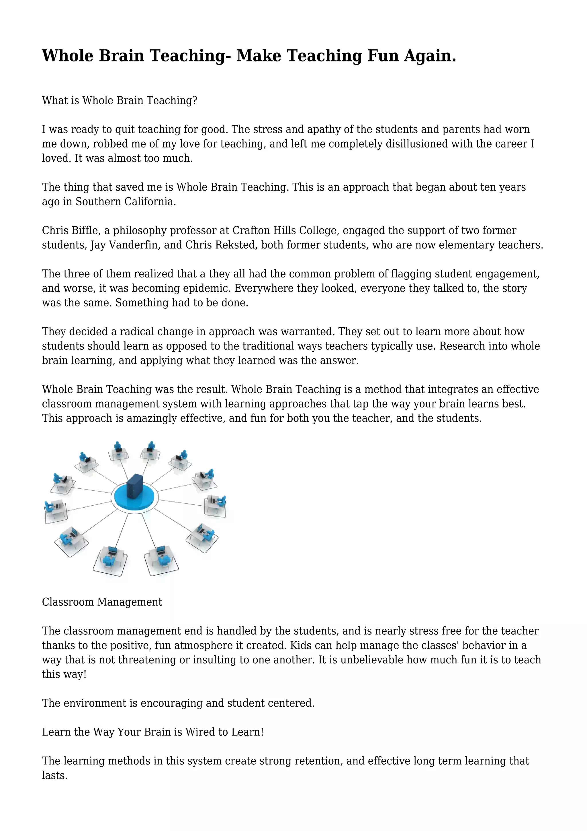 Whole Brain Teaching- Make Teaching Fun Again. | PDF