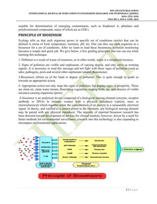 BIOSENSOR FOR ENVIRONMENTAL MONITORING | PDF