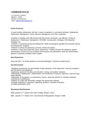 ambrish singh resume | DOCX