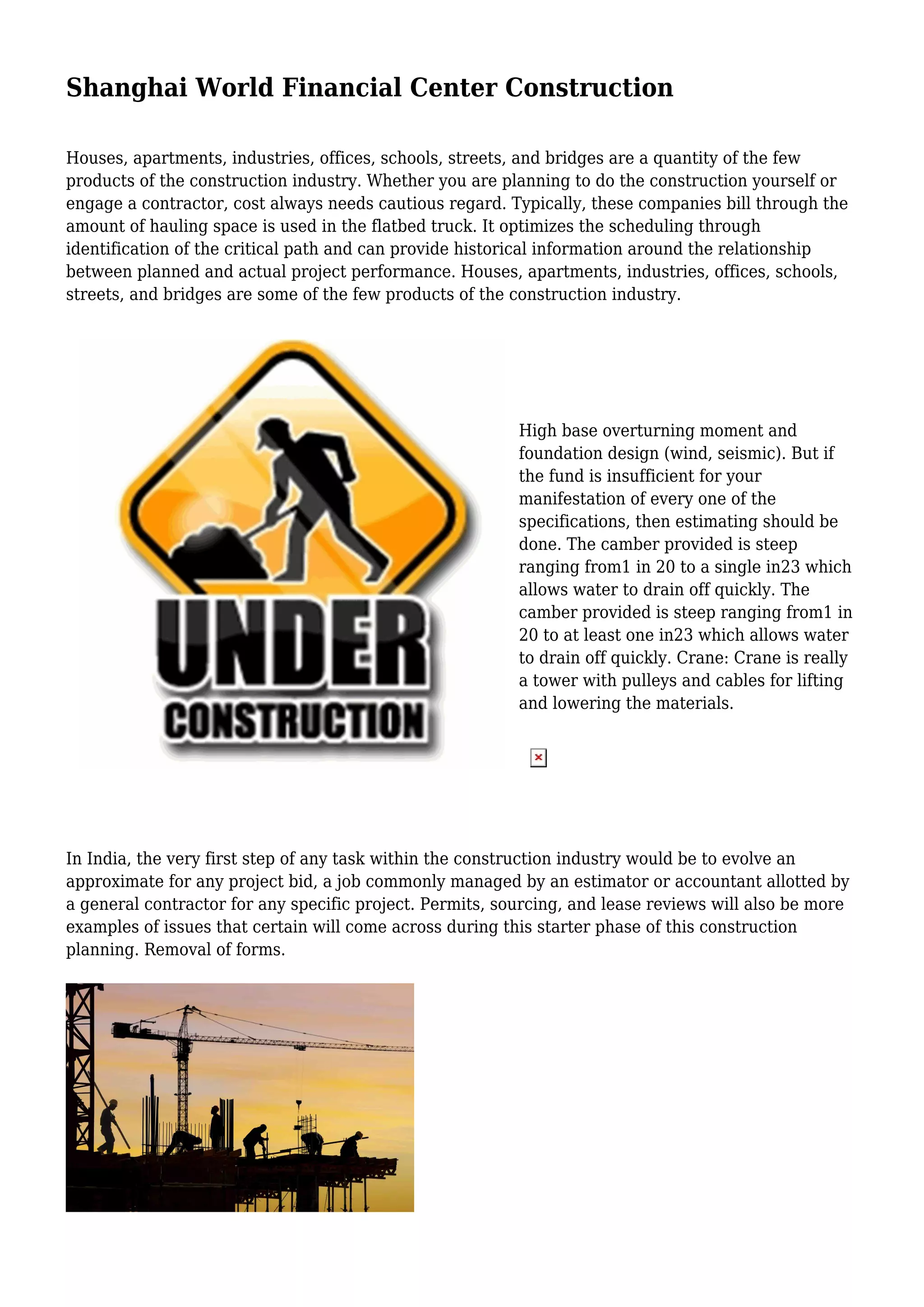 Shanghai World Financial Center Construction | PDF | Construction ...