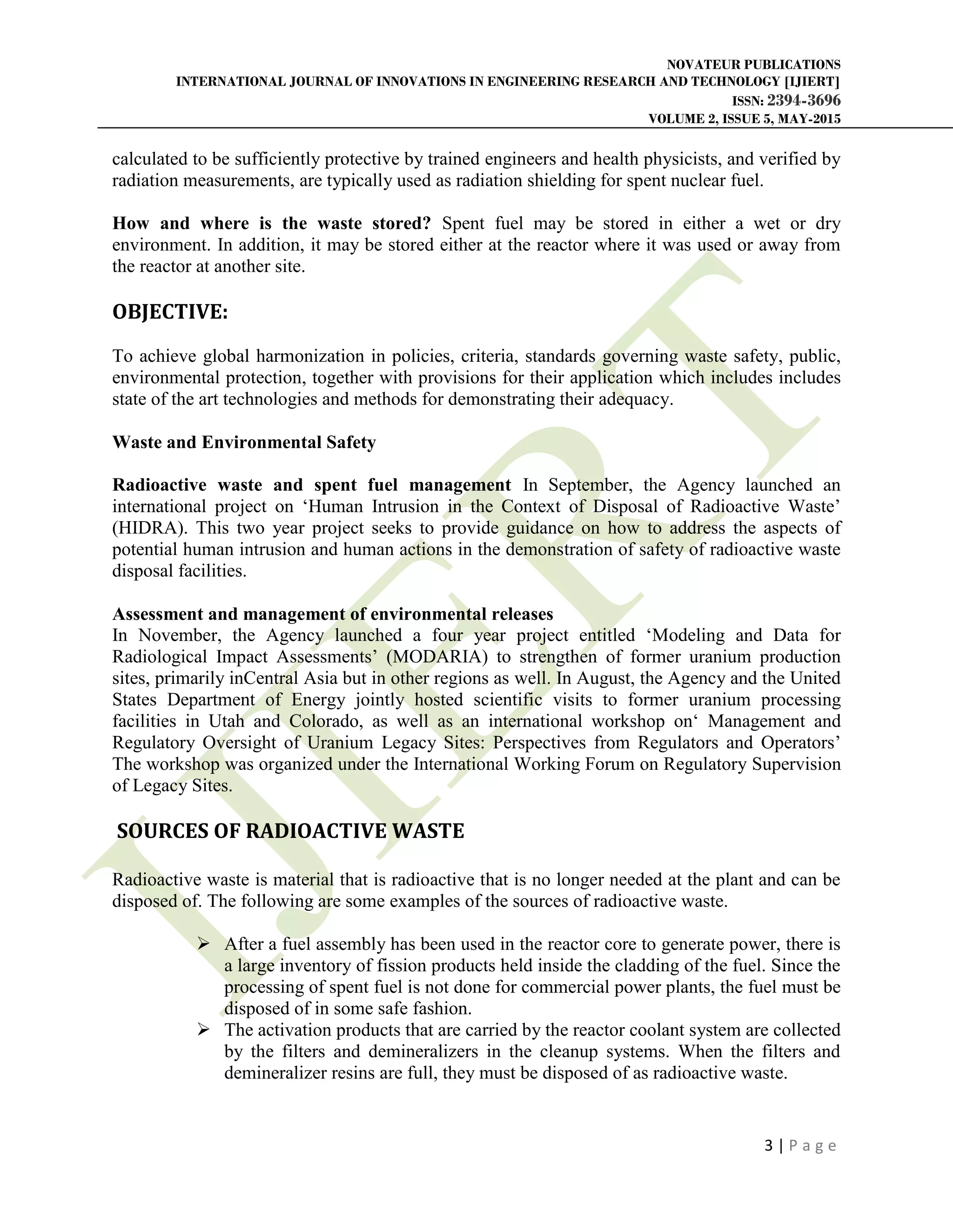 RADIOACTIVE WASTE MANAGEMENT | PDF