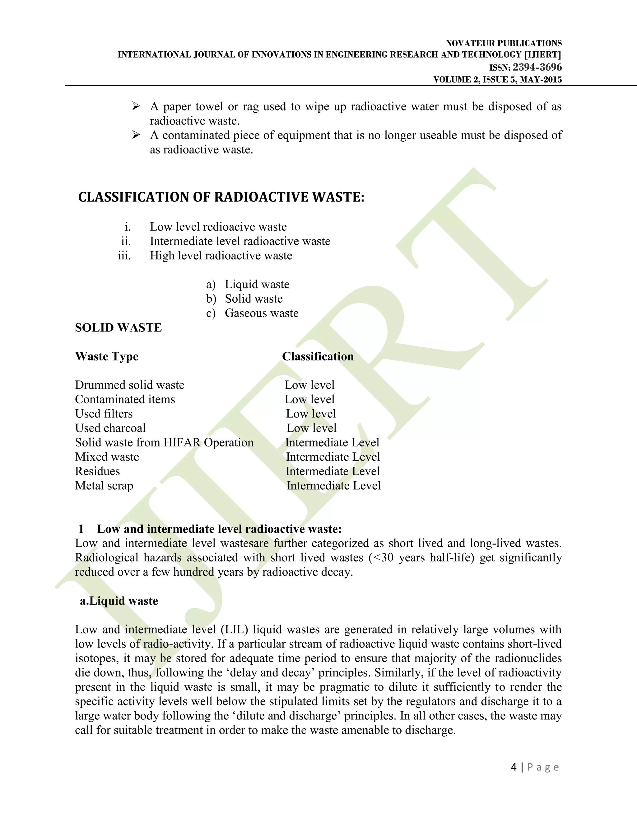 RADIOACTIVE WASTE MANAGEMENT | PDF