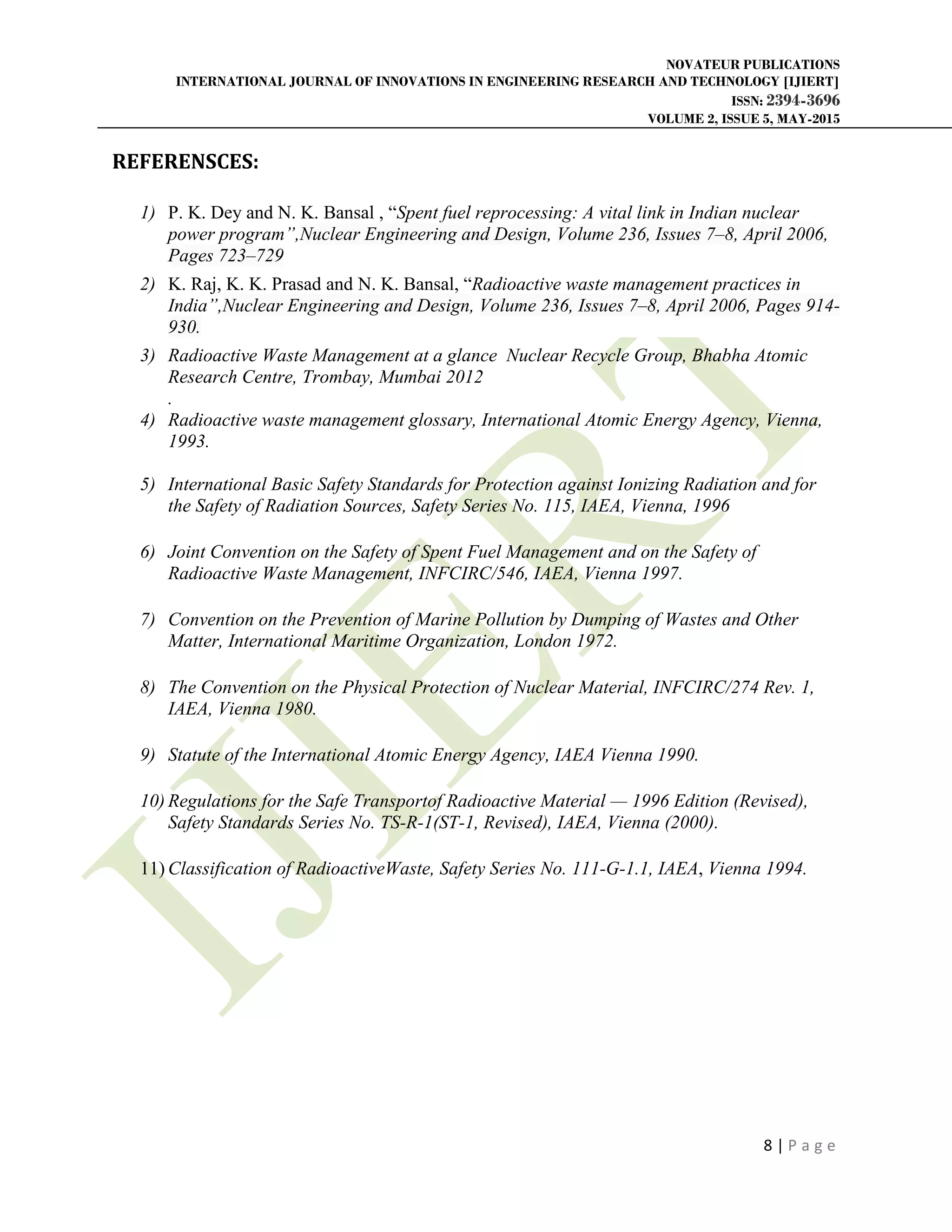 RADIOACTIVE WASTE MANAGEMENT | PDF