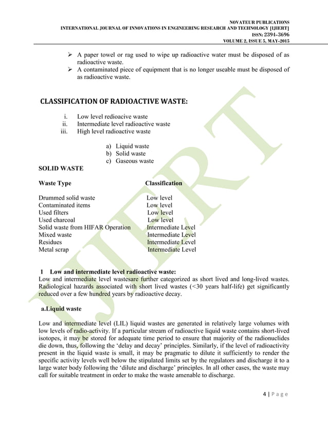 RADIOACTIVE WASTE MANAGEMENT | PDF