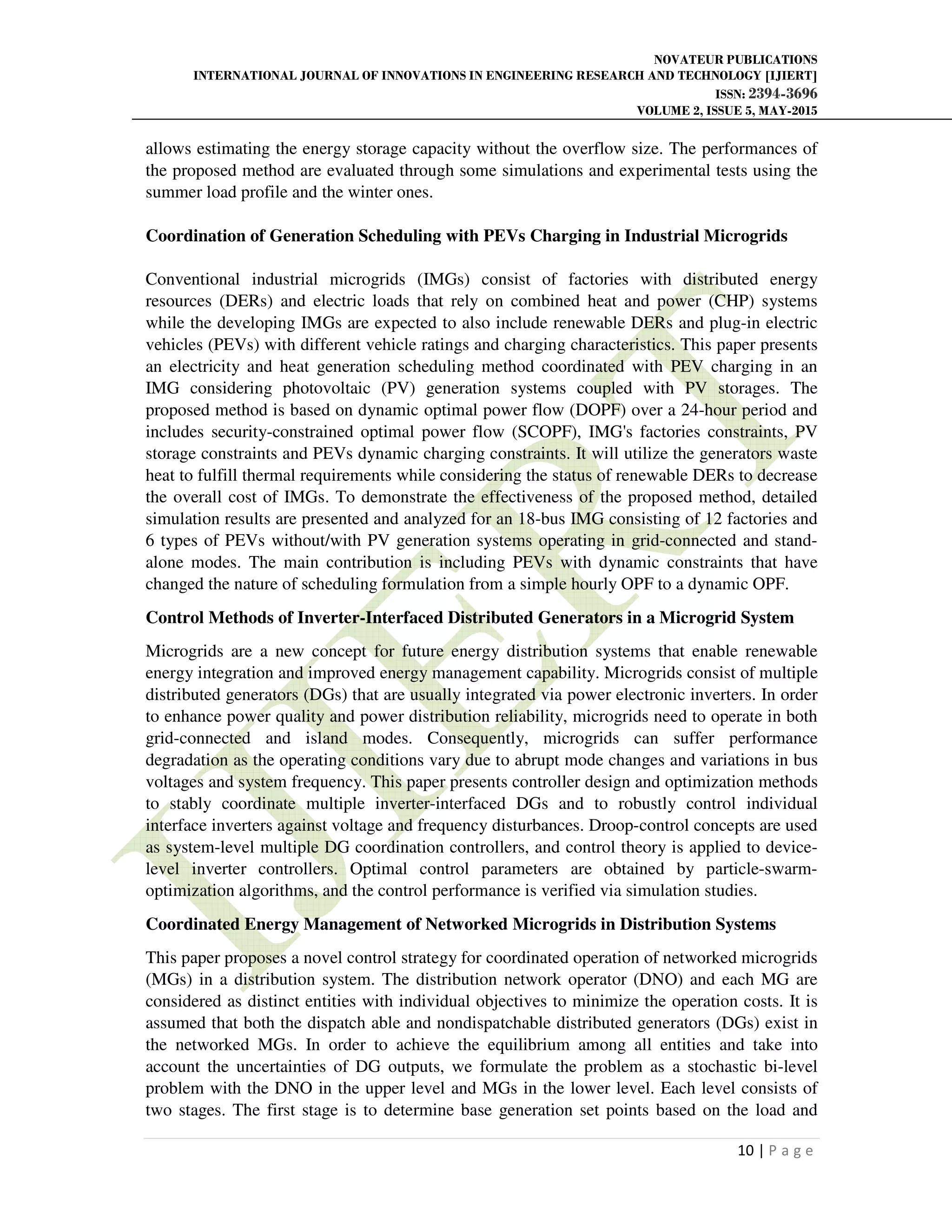 COORDINATED CONTROL AND ENERGY MANAGEMENT OF DISTRIBUTED GENERATION INVERTERS IN A MICROGRID | PDF