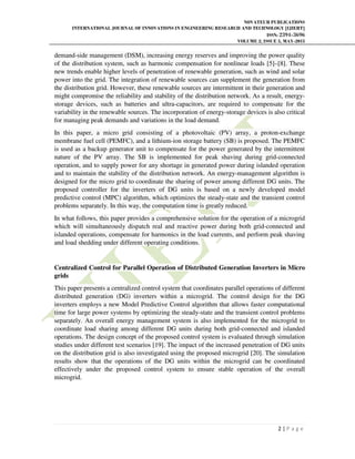 COORDINATED CONTROL AND ENERGY MANAGEMENT OF DISTRIBUTED GENERATION INVERTERS IN A MICROGRID | PDF