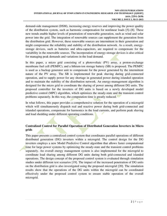 COORDINATED CONTROL AND ENERGY MANAGEMENT OF DISTRIBUTED GENERATION INVERTERS IN A MICROGRID | PDF