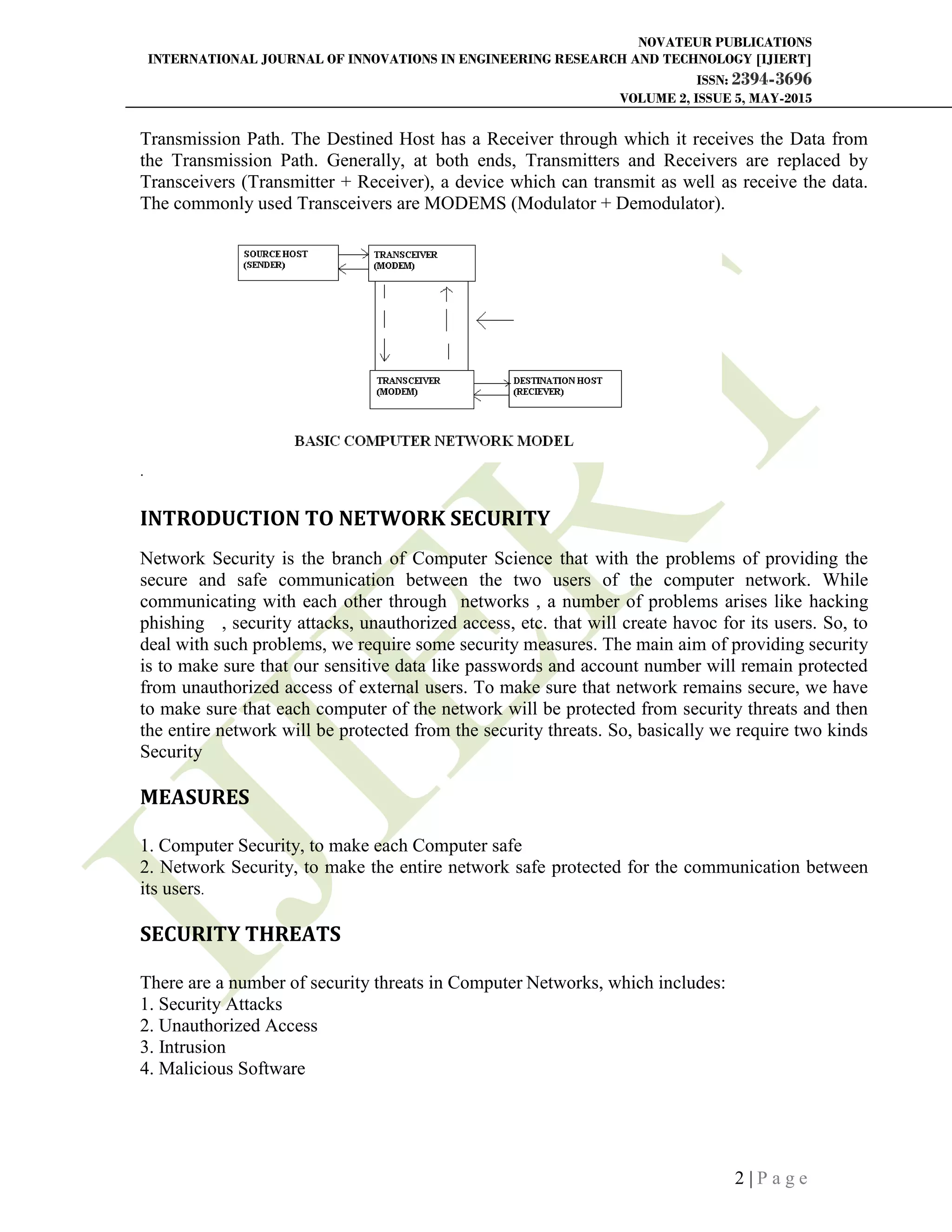 A REVIEW OF COMPUTER AND NETWORK SECURITY | PDF