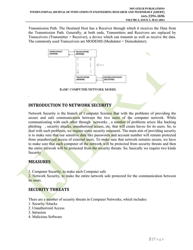 A REVIEW OF COMPUTER AND NETWORK SECURITY | PDF