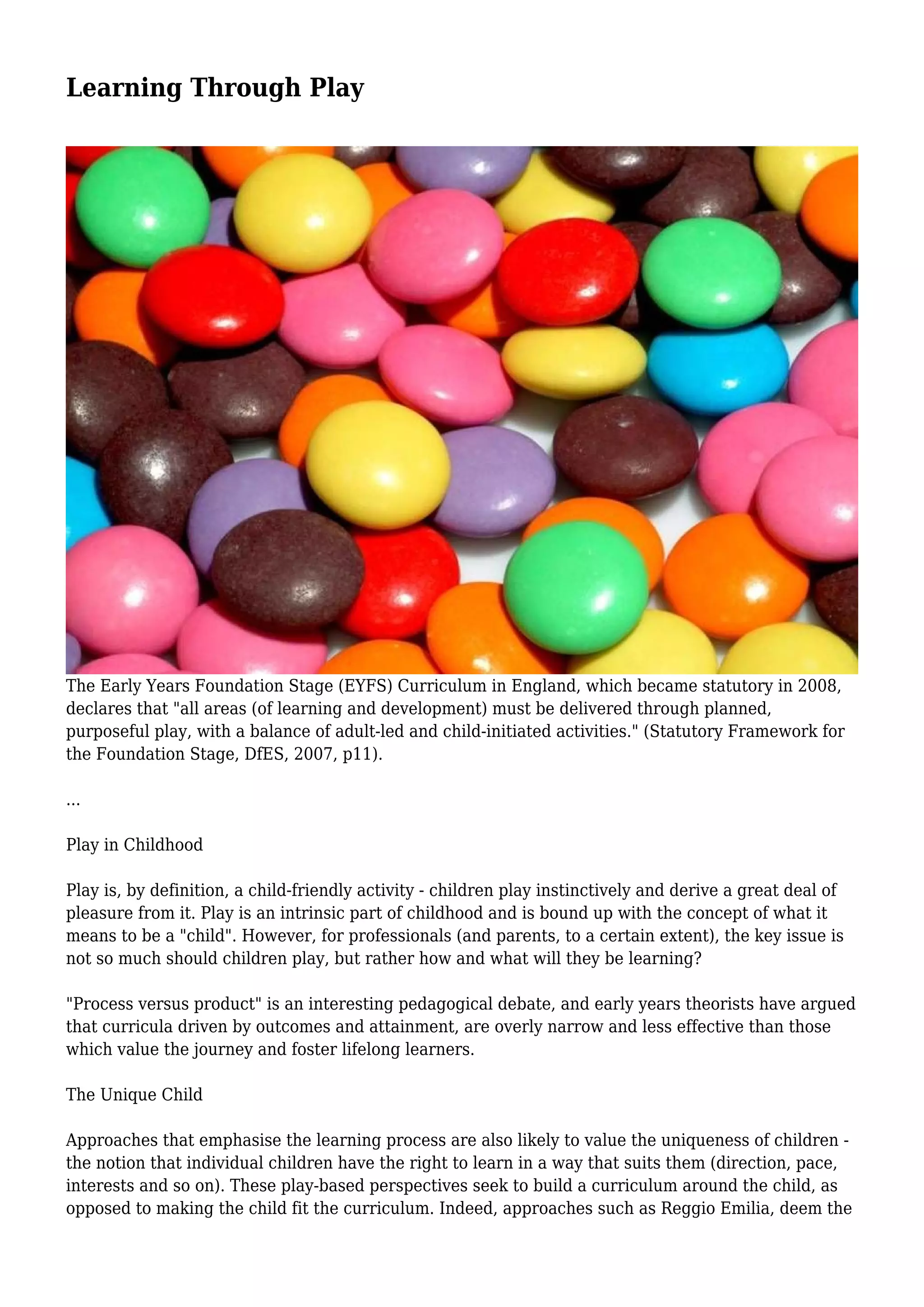 Learning Through Play | PDF