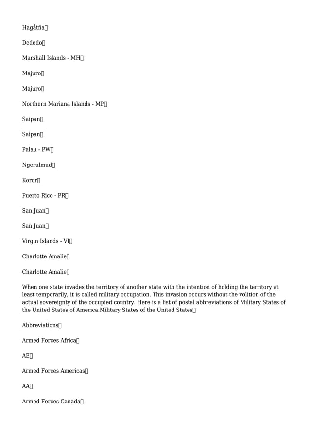 List of State Abbreviations and Capitals | PDF