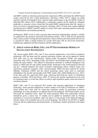 REVOLUTIONISING TRANSLATION TECHNOLOGY: A COMPARATIVE STUDY OF VARIANT TRANSFORMER MODELS - BERT ...