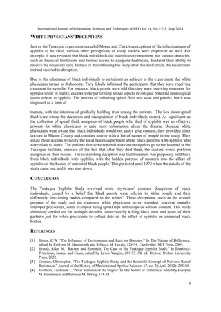 DECEPTION AND RACISM IN THE TUSKEGEE SYPHILIS STUDY | PDF