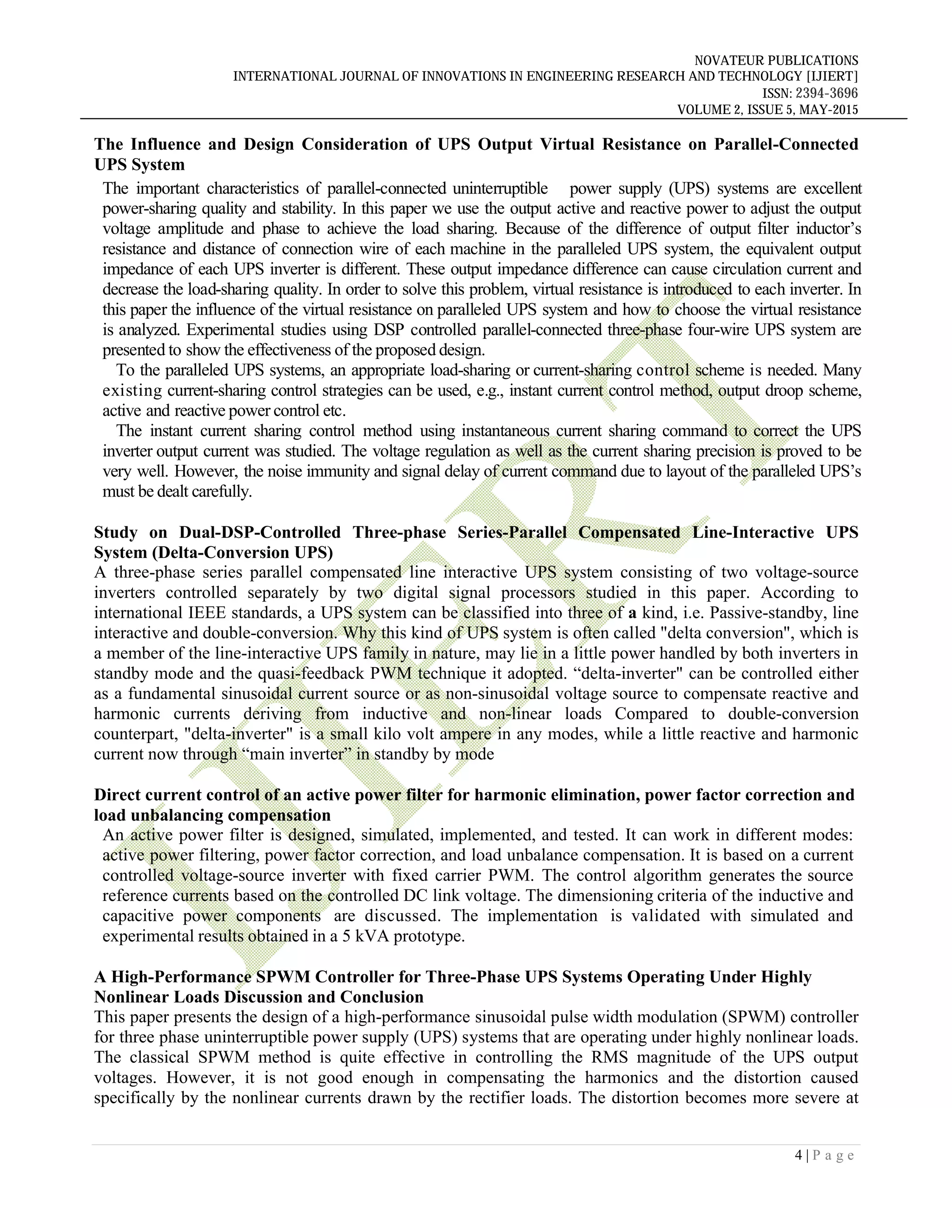 A High-Performance SPWM Controller for Three-Phase UPS Systems Operating Under Highly Nonlinear ...
