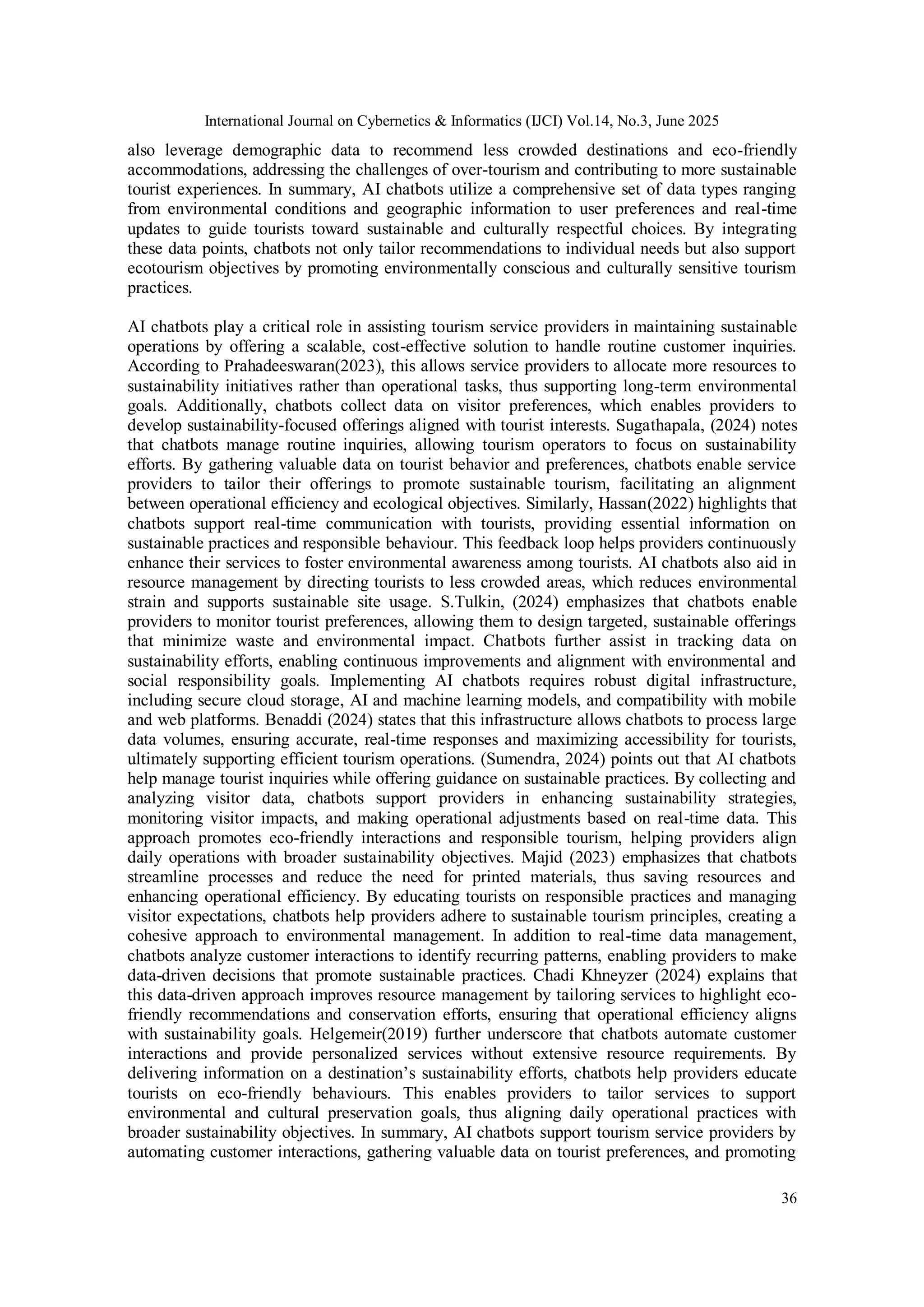 The Evolution of AI Chatbots in Sustainable Tourism: A Systematic ...