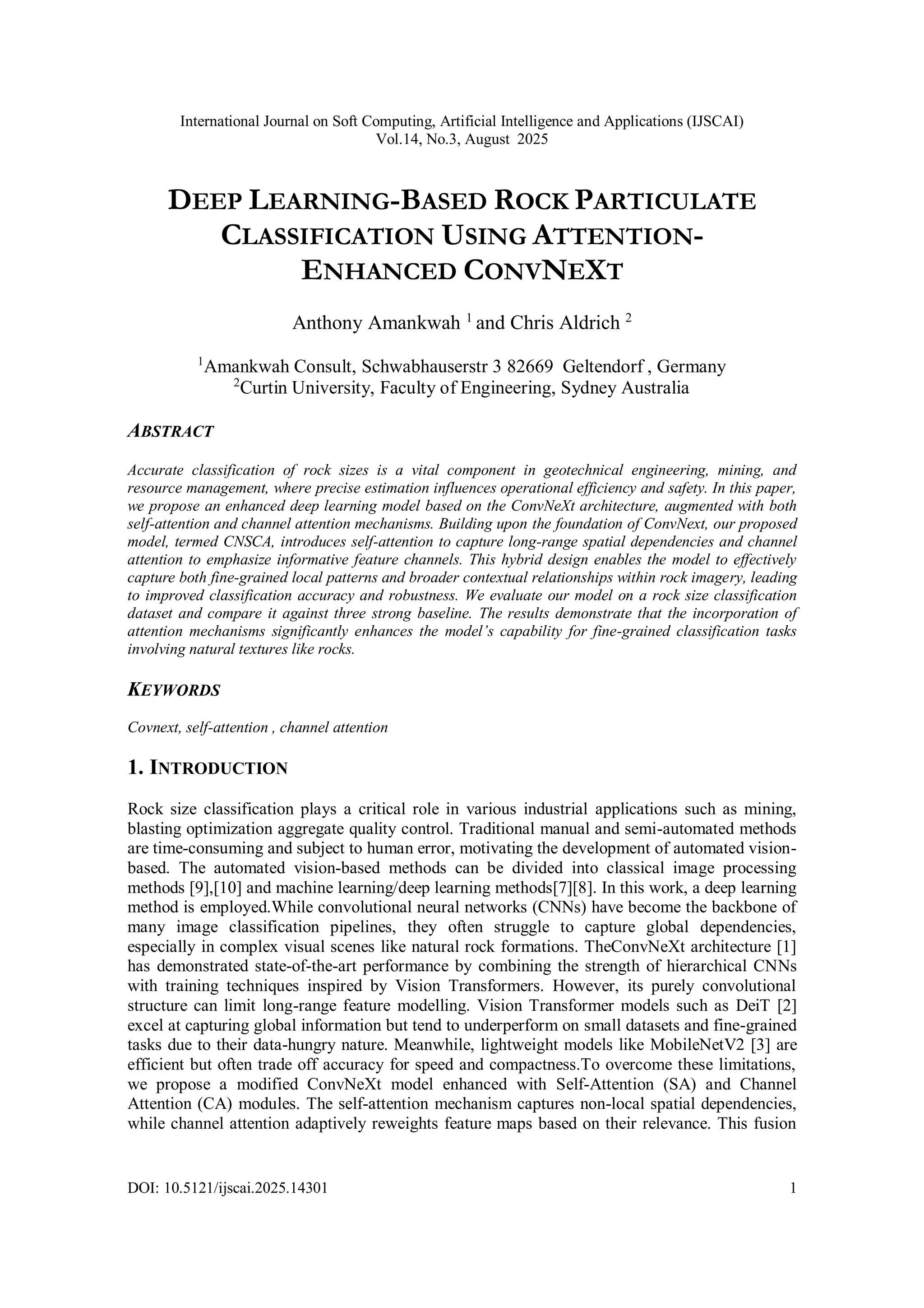 DEEP LEARNING-BASED ROCK PARTICULATE CLASSIFICATION USING ...