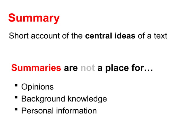 SUMMARIZING TEXT GRADE 11 English for Academic and Professional ...