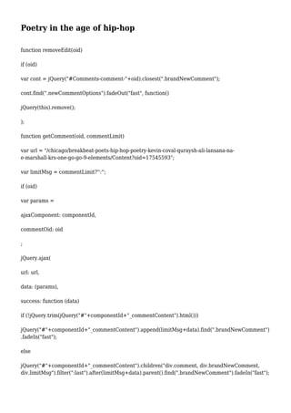 Poetry in the age of hip-hop | PDF