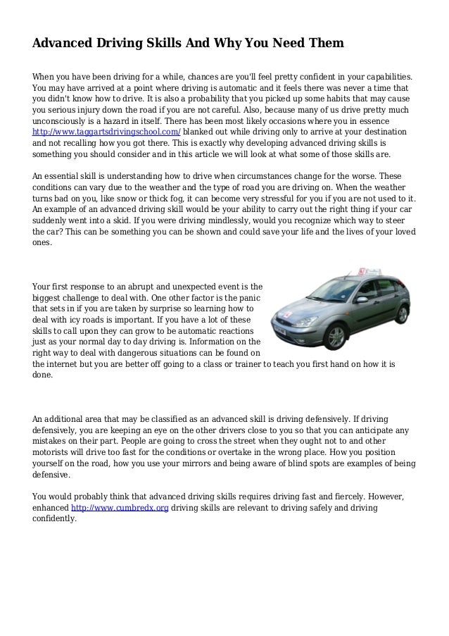 Advanced Driving Skills And Why You Need Them