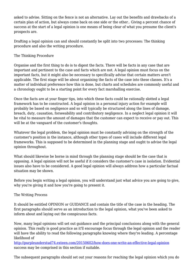 Just how to write a legal opinion with flair and finesse. | PDF