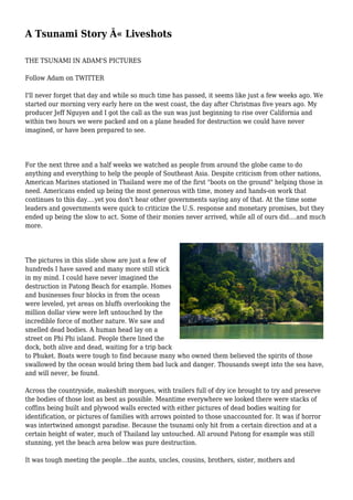 A Tsunami Story « Liveshots | PDF