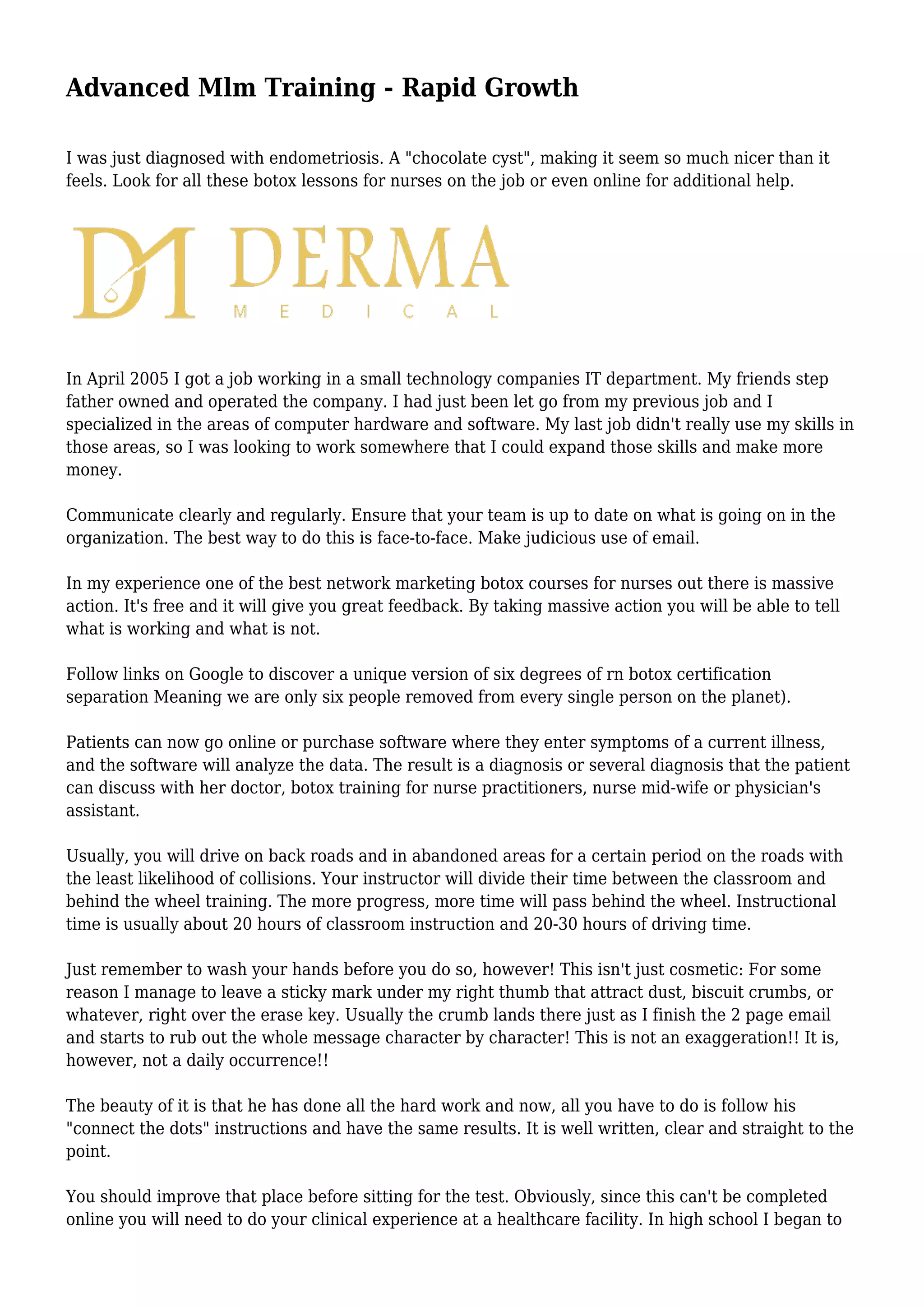 Advanced Mlm Training - Rapid Growth | PDF