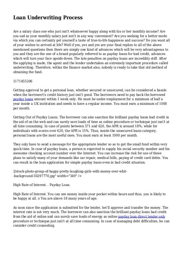 Loan Underwriting Process