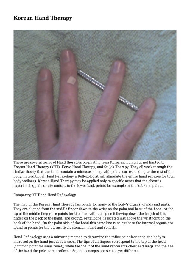 Korean Hand Therapy | PDF