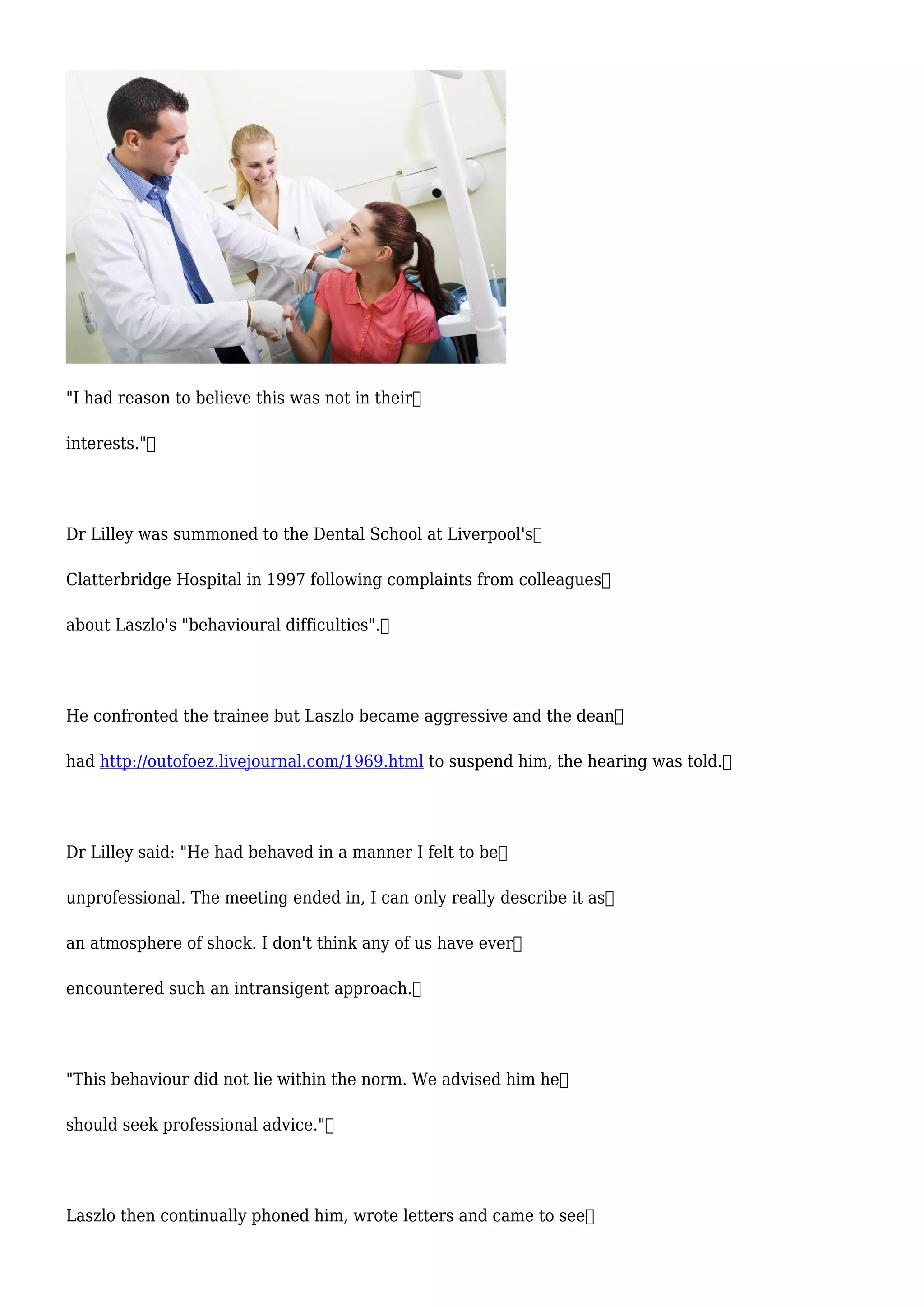 I WARNED OF THE 'DENTIST FROM HELL' Uni chief feared for patients. | PDF