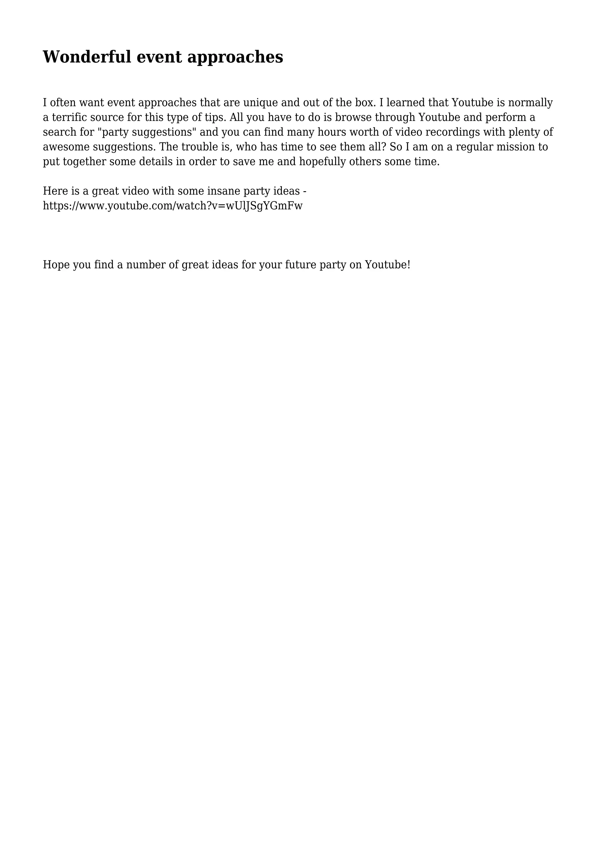 Wonderful event approaches | PDF