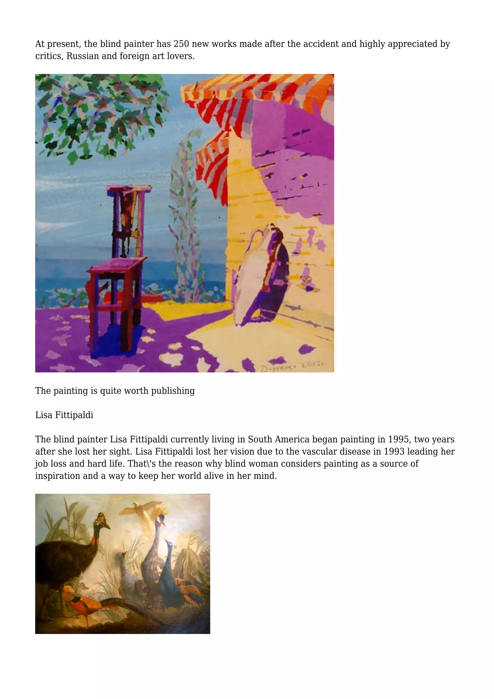 Most Famous Blind Painters Ever | PDF