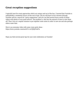 Great reception suggestions | PDF