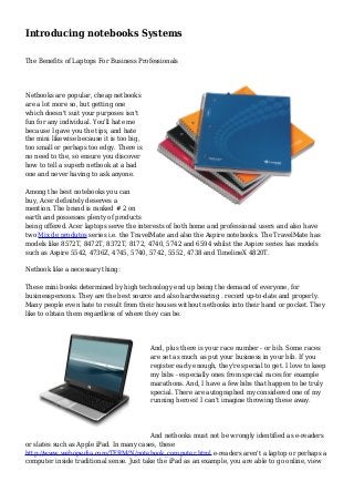 Introducing notebooks Systems