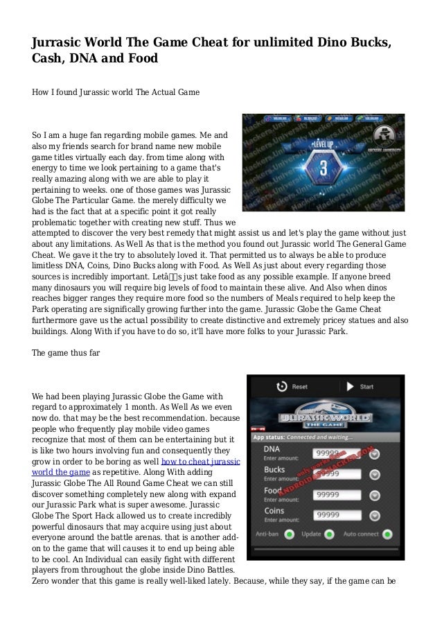 Jurassic World The Game Money Cheat