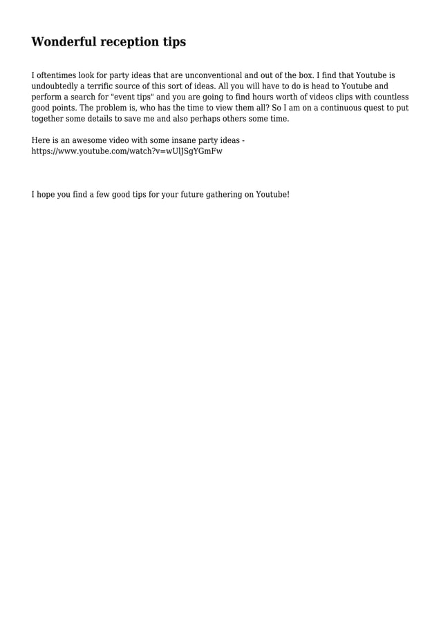 Wonderful reception tips | PDF