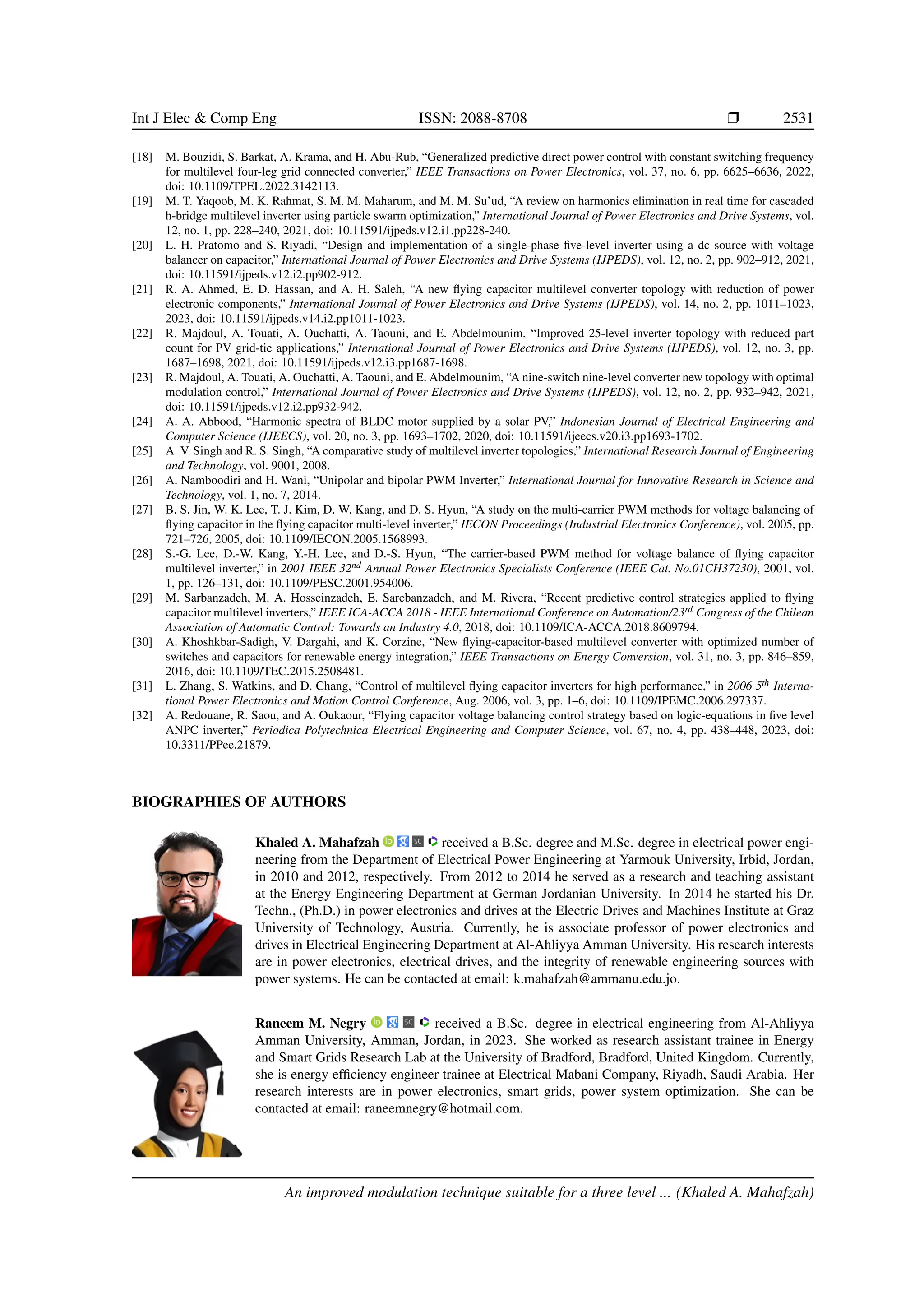 An improved modulation technique suitable for a three level flying ...