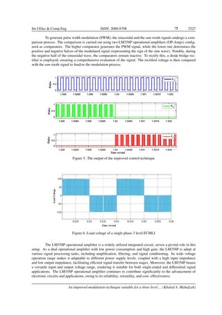 An improved modulation technique suitable for a three level flying capacitor multilevel inverter ...